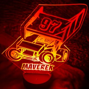 Sprint Racing Car Night Light, Personalized Free, LED Night Lamp, With ...