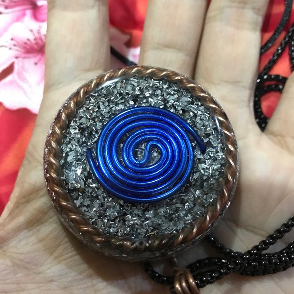 Powerful Orgone Pendant - With Tensor Ring and Teotihuacan Blue Coil ...