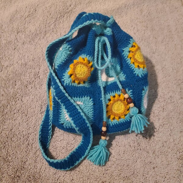 Sun and Moon Drawstring Crossbody Bag Crochet PDF PATTERN ...