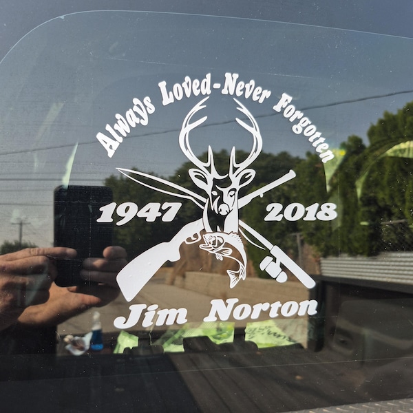 Always Loved Never Forgotten Sportsman Hunting Fishing Memorial Vinyl ...
