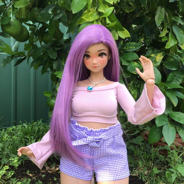 Custom Doll Wig for Minifee 1/4 BJD Dolls tan Caps 6-7 Head Size of Bjd ...