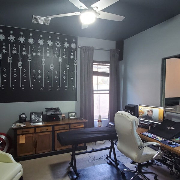 Mixing Console Sliders Wall Decal Black- FL Studio Recording Studio ...
