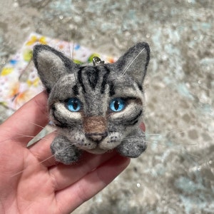 Needle Felted Keychain Realistic Tiger Felt Keychain | Etsy
