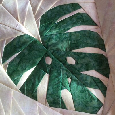Foundation Paper Pieced, Cheese Plant, Quilt Block, Monstera Leaf, Palm ...