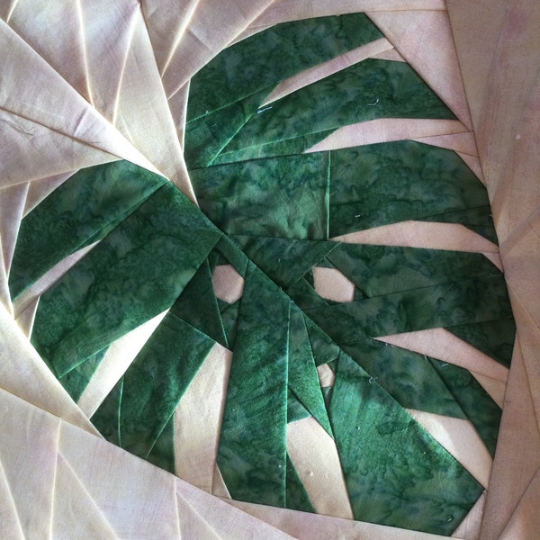 Foundation Paper Pieced, Cheese Plant, Quilt Block, Monstera Leaf, Palm ...