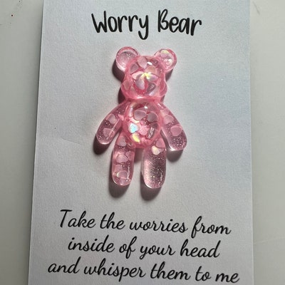Worry Bear Card PNG, Backing Card Template for Worry Bear, Pocket Hug ...