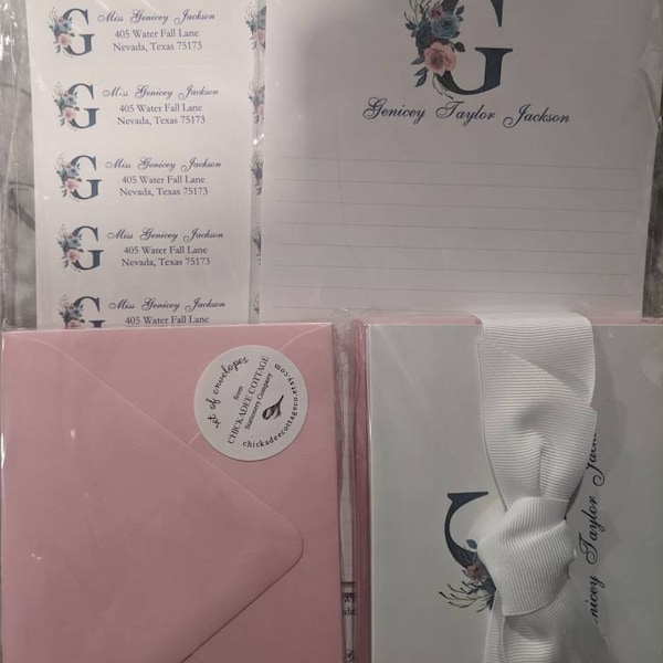 Stationery Set, Personalized Stationary Gift Set, Letter Writing Paper ...