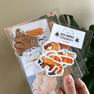 Red Panda Sticker Pack Waterproof Vinyl Cute Kawaii Glossy Stickers ...