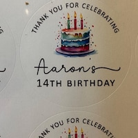 Birthday Party Favor Stickers, Happy Birthday Labels, Custom Birthday ...