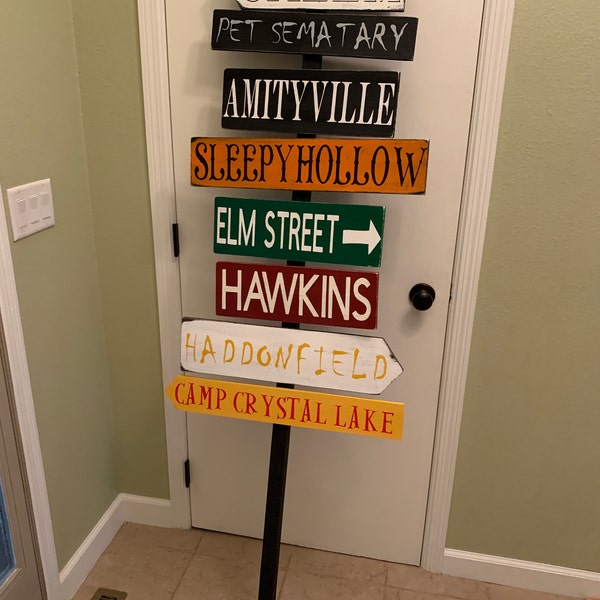 Halloween Directional Sign Porch Sign Distressed Cedar Wood Lawn ...