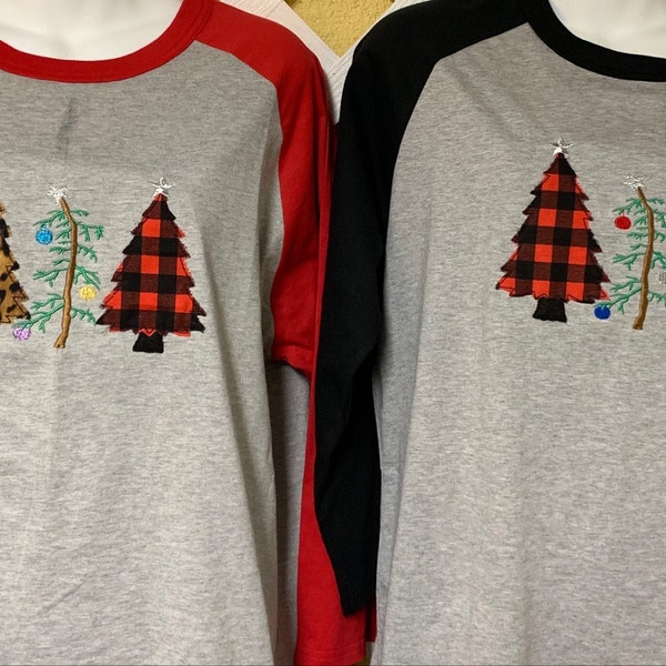 Raggedy Christmas Tree Trio Applique Design ~ 2 Applique Trees 1 C ...