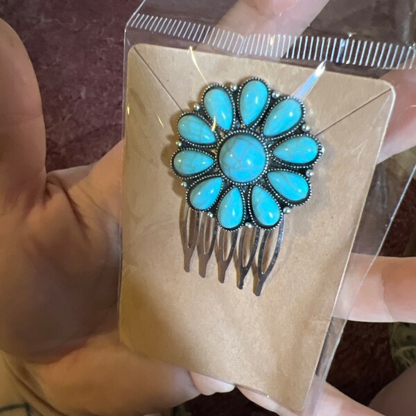 Turquoise Comb, Turquoise Hair Comb, Turquoise Hair, Turquoise Howlite ...