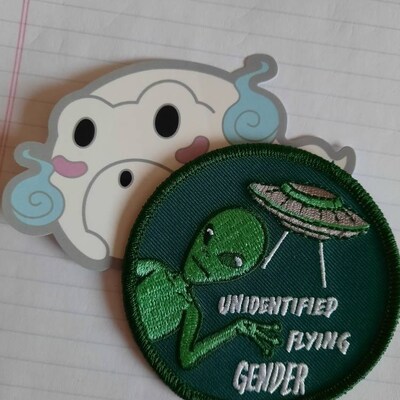 Unidentified Flying Gender Patch 3 Iron on Embroidered Patch Non-binary ...