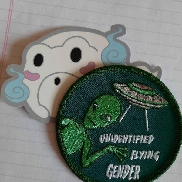 Unidentified Flying Gender Patch - 3" Iron on Embroidered Patch - Non ...