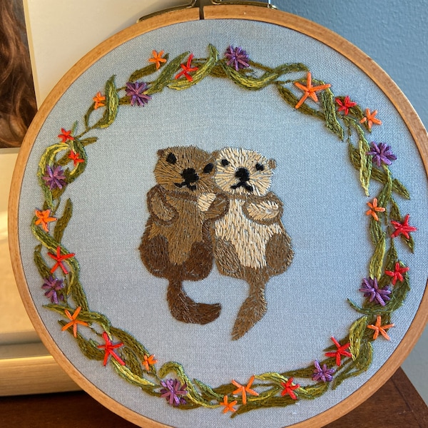 Sea Otter Hand Embroidery Kit "otterly Adorable" With Online Video ...