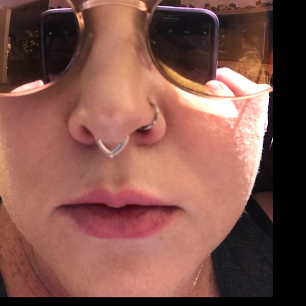 Tear Drop Septum, 16g Septum Jewelry, Real Septum Ring, Silver Tribal ...