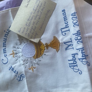 Personalized First Communion Banner With Ornate Embroidered Chalice - Etsy