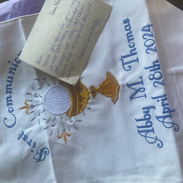 Personalized First Communion Banner With Ornate Embroidered Chalice - Etsy