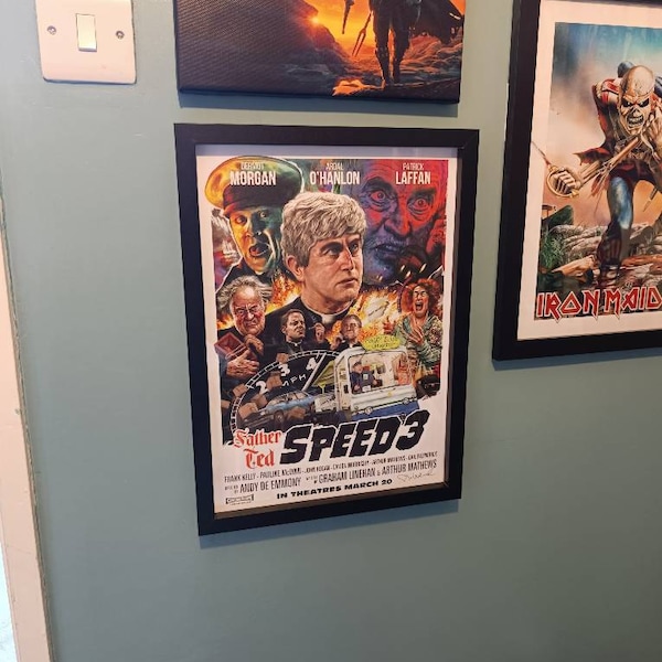 Affiche ancienne A3 signée Father Ted « Speed 3 » en édition limitée ...
