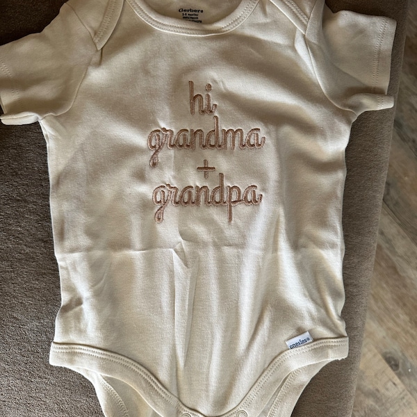 Embroidered Hi Grandma and Grandpa ONESIES® Brand, Hello Grandma ...
