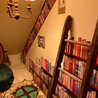 Library Wallpaper Antique Books More by Magentarosedesigns Brown Custom ...