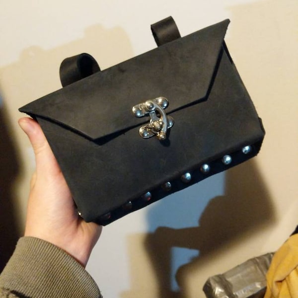 Leather Rectangle Pouch Large for Phones Cosplay Ren Faire Sca Larp ...