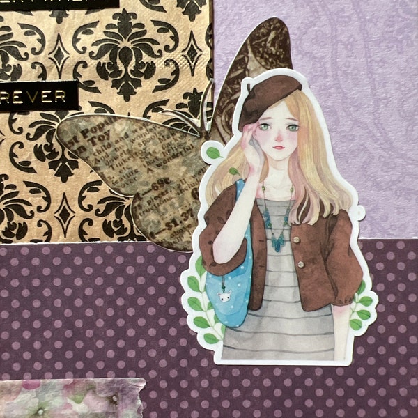 Fashion Girl Stickers | Watercolor Flower Floral Modern Girl Dress ...