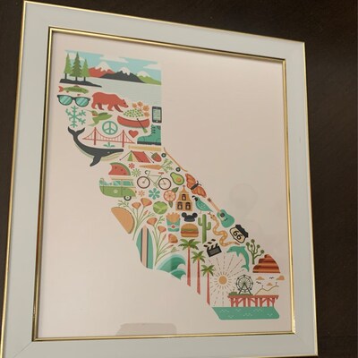 California State Print California Decor California Wall Print ...