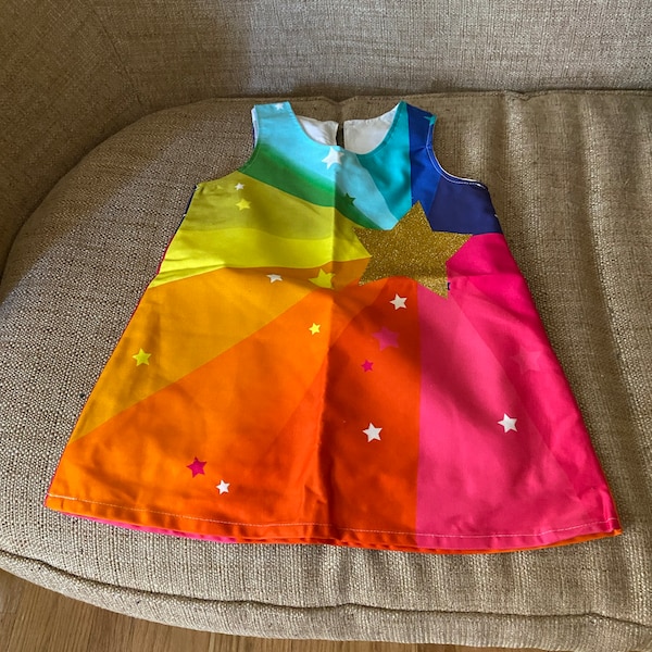 Kaleidoscope Rainbow Spectrum Print Glam Rock Disco Glitter Dress - Etsy