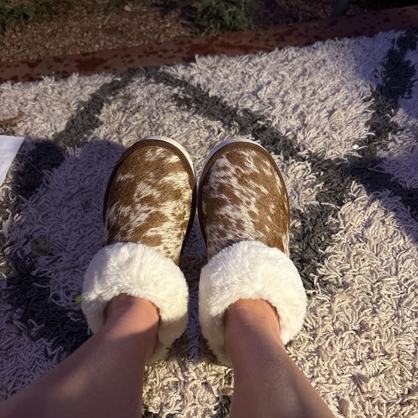 Genuine Cowhide Western Slippers House Shoes - Etsy