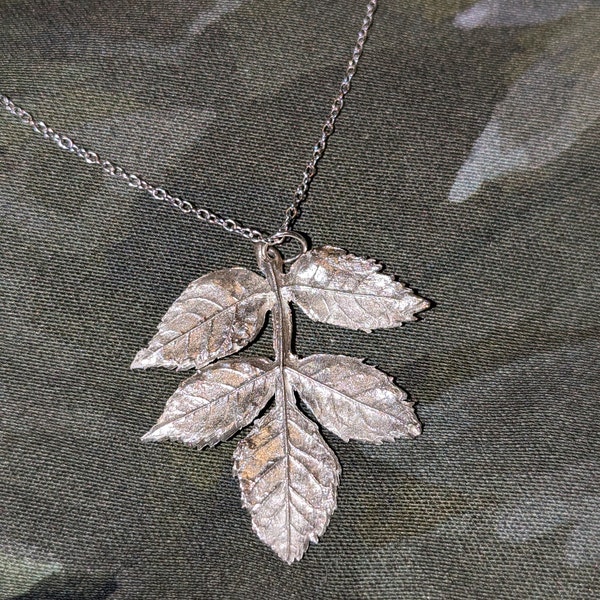 Pendentif feuille de chêne véritable en argent Pendentif véritable ...
