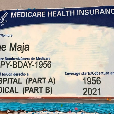 Medicare Card EDIBLE Image for Cakes and Cupcakes, Retirement Cake ...