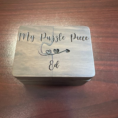 Wooden Ring Puzzle Box, Personalized Better Together Ring Box, Engraved ...