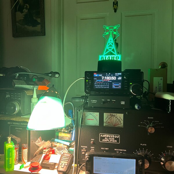 Antenna Tower Ham Radio Lighted on Air Callsign Display LED Amateur ...