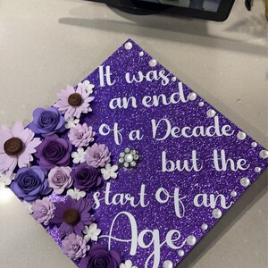 Graduation Cap Topper With 3D Roses, Sunflowers and Ladybugs Graduation ...