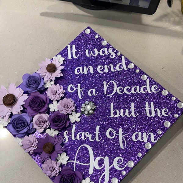 Graduation Cap Topper With 3D Roses, Sunflowers ,butterflies and Pearls ...