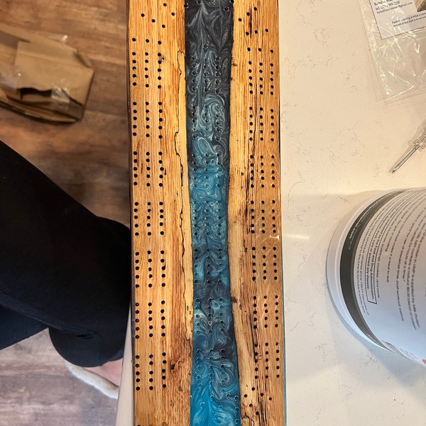 Epoxy Resin Ocean Theme Walnut Cribbage Board - Etsy