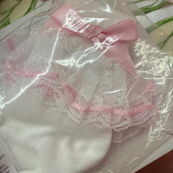 Lacy Socks With Wide Lace and Ribbon Detail - Etsy