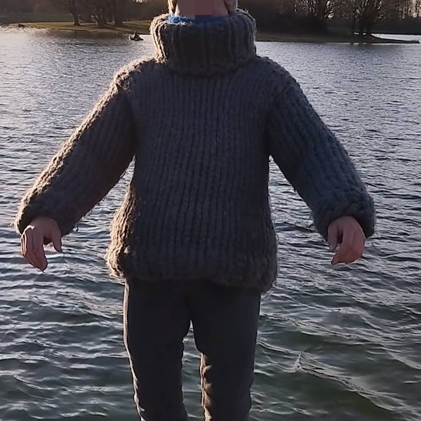Huge Oversized Knit Sweater, Chunky Knit Sweater, Winter Wool Pullover ...