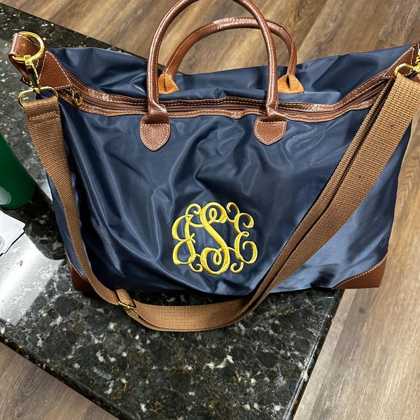 Monogrammed Nylon Overnight Bag - Custom Monogram Weekender Bag ...