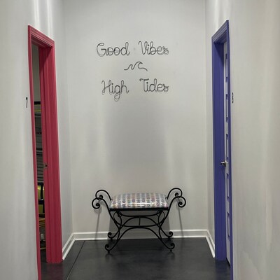 High Tides Good Vibes Sign, Wave Wall Art, Beach Wall Decor, Surf Decor ...