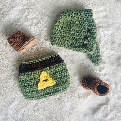 CROCHET PATTERN Newborn Size Legend of Zelda Link Crochet Elf Hat and ...