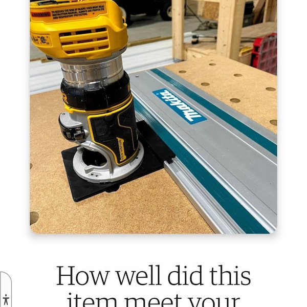 Dewalt Router Adapter for Makita Track Saw Guide Rails - DCW600B 20v ...