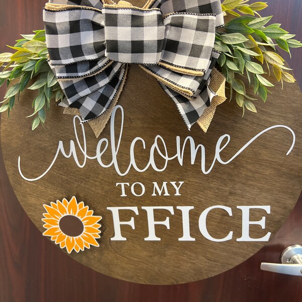 Interchangeable Office Welcome Sign | Interchangeable Wooden Sign ...