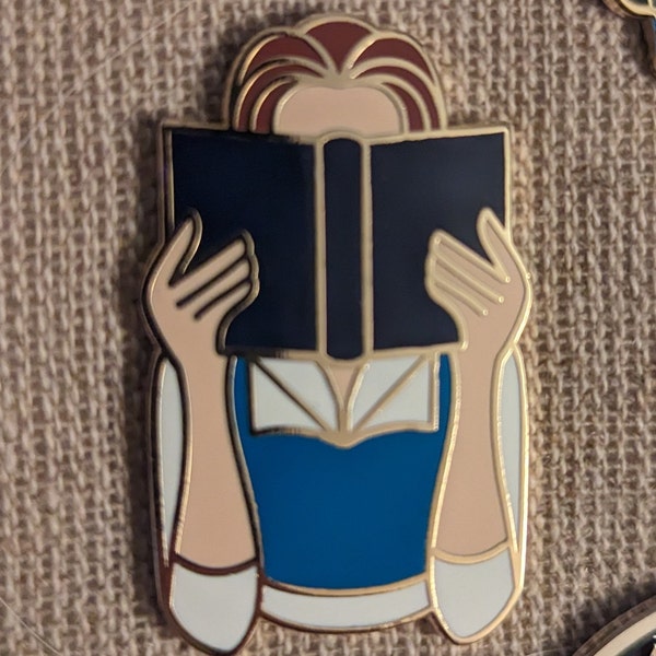 Belle Fictional Bookworm Enamel Pin Bookish Enamel Pin Fantasy Pin ...