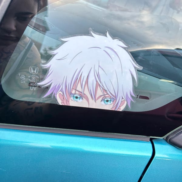Gojo Clear Peeker Sticker | Anime Peeking Decal - Etsy