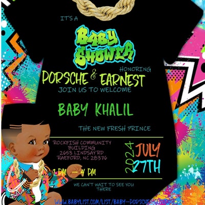 EDITABLE, Fresh Prince Baby Shower Invite, 90s Birthday Invitation, Hip ...