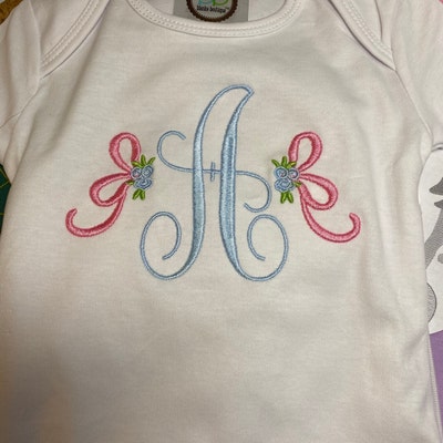 Side Bow Floral Machine Embroidery Design - Etsy