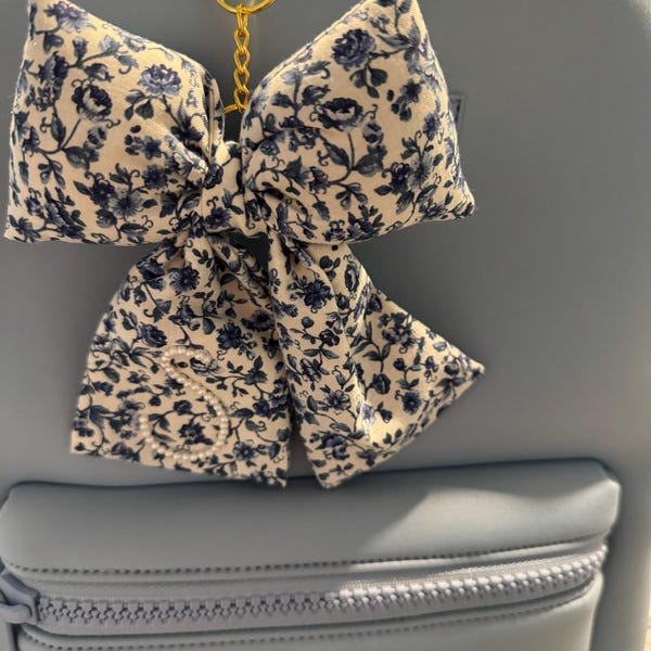 Puffy Bow Keychain Handbag Charm Cute Keychains Custom Initial Bow ...