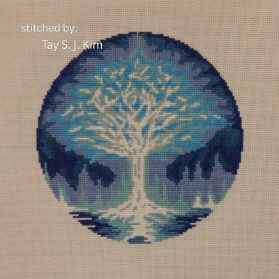 Tree Winter Modern Cross Stitch Pattern PDF, Landscape Watercolor ...